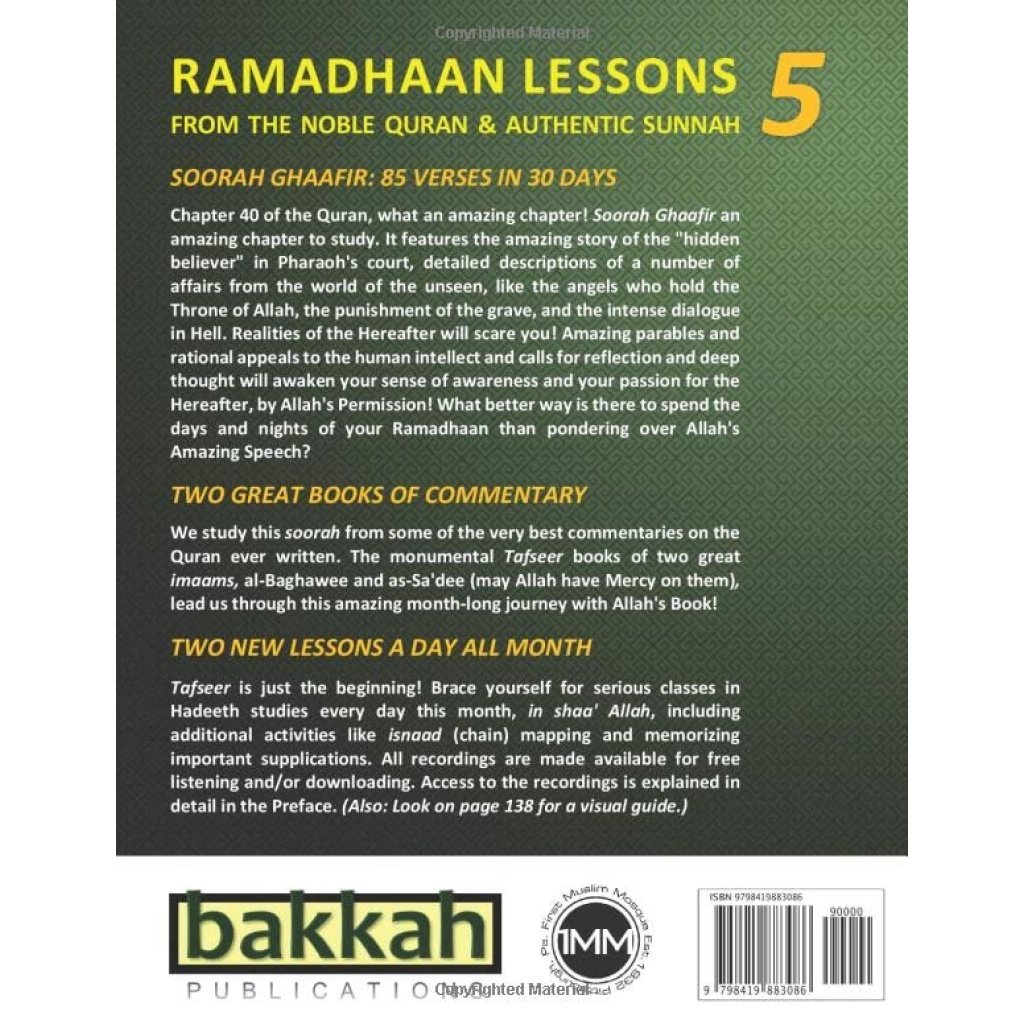 Ramadhaan Lessons from the Noble Quran and Authentic Sunnah, Volume 5 ...